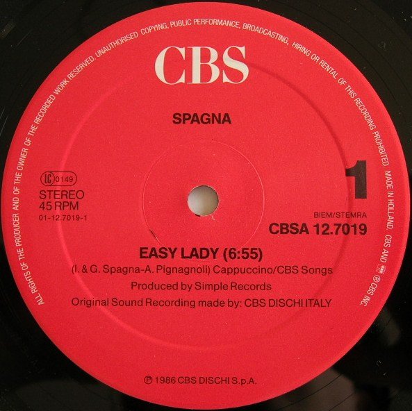 Comprar Spagna* - Easy Lady Maxi 12 – Dreams on Vinyl – Vinilo de época