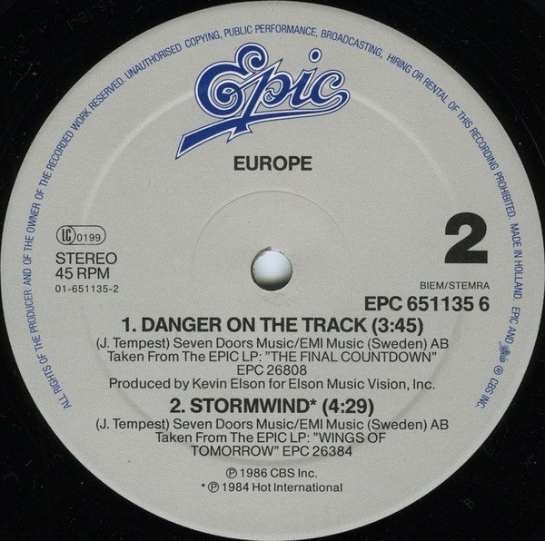 Europe – Cherokee – Vinilo de época