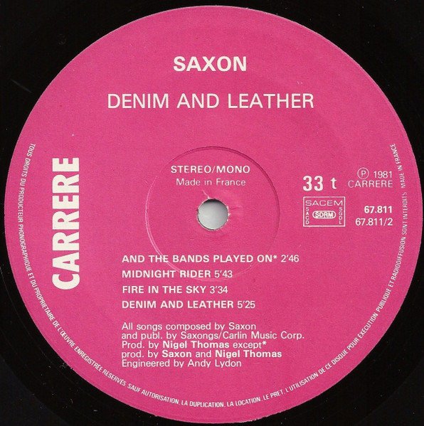 Saxon - Denim And Leather LP – Dreams on Vinyl – Vinilo de época