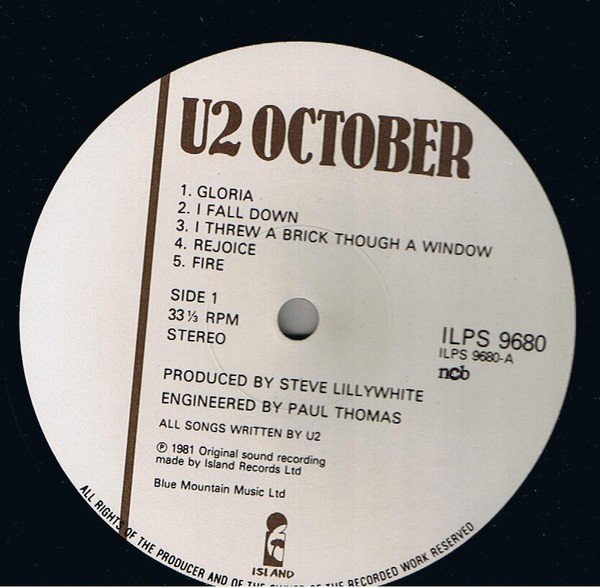 U2 - October LP – Dreams on Vinyl – Vinilo de época
