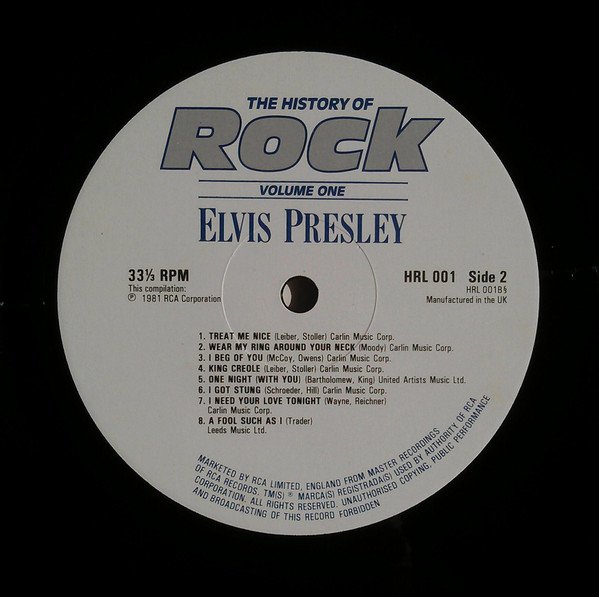 Elvis Presley - The History Of Rock (Volume One) LP – Dreams on Vinyl ...