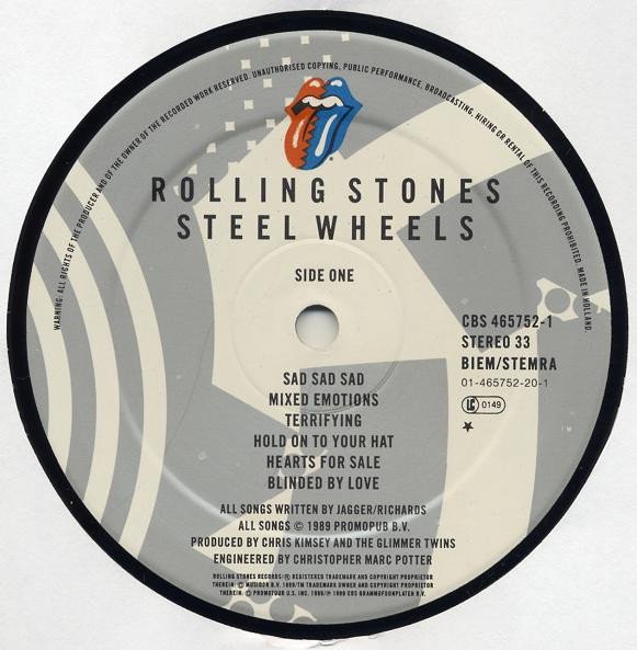 Rolling Stones - Steel Wheels LP – Dreams on Vinyl – Vinilo de época