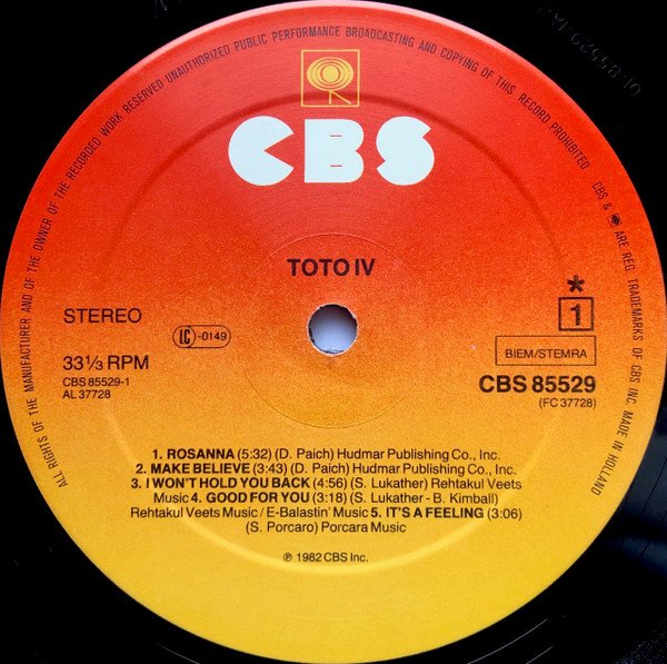 Comprar Toto - Toto IV LP – Dreams on Vinyl – Vinilo de época