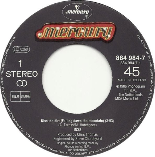 INXS - Kiss The Dirt (Falling Down The Mountain) Single 7 – Dreams on ...