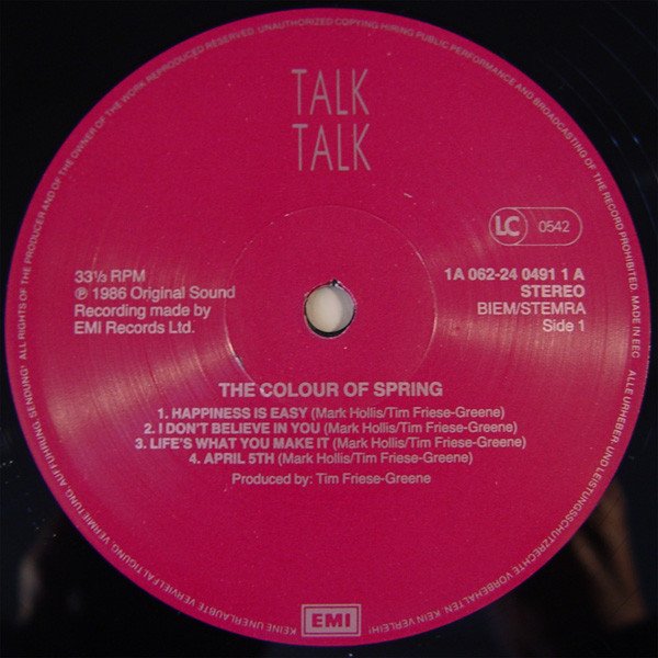 Talk Talk - The Colour Of Spring LP – Dreams on Vinyl – Vinilo de época