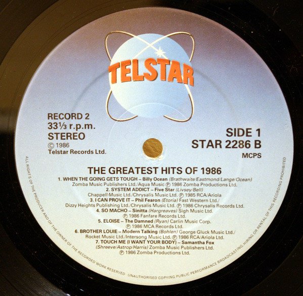 Various – The Greatest Hits Of 1986 2LP – Dreams on Vinyl – Vinilo de época