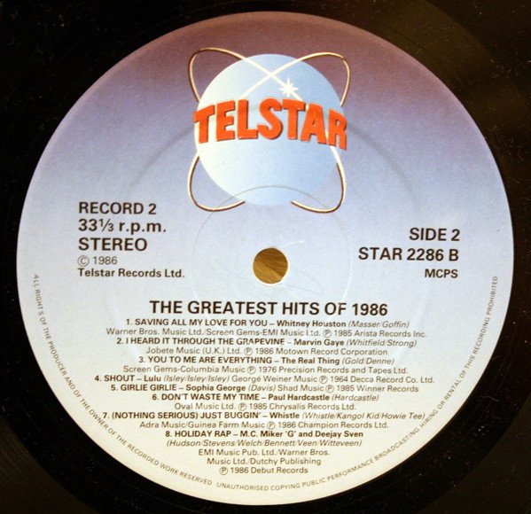 Various – The Greatest Hits Of 1986 2LP – Dreams on Vinyl – Vinilo de época