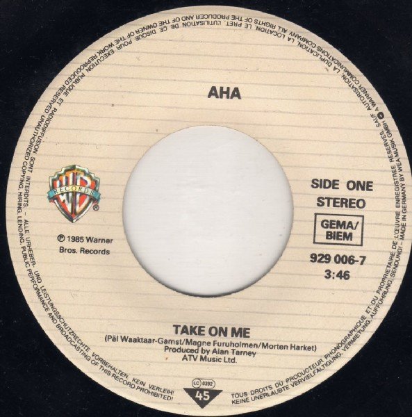 a-ha - Take On Me Single 7 – Dreams on Vinyl – Vinilo de época