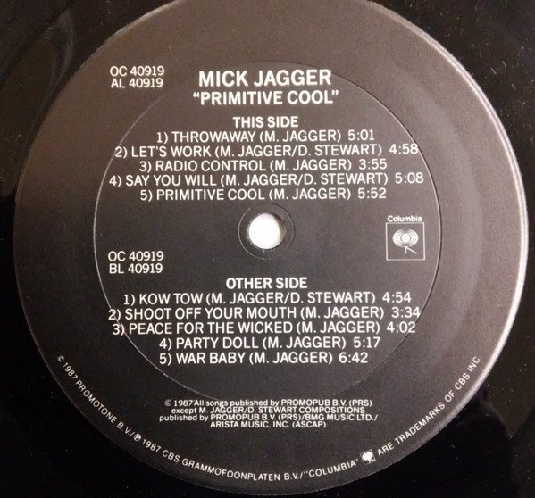 Comprar Mick Jagger - Primitive Cool LP – Dreams on Vinyl – Vinilo de época