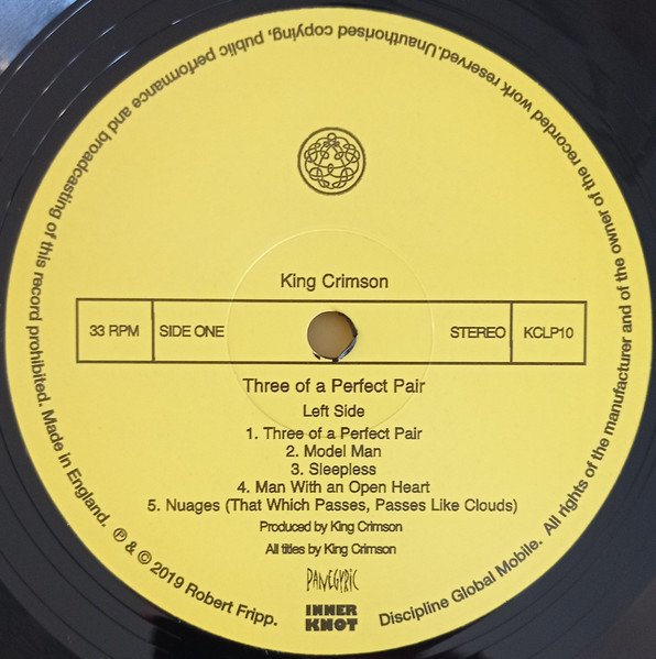 Comprar King Crimson - Three Of A Perfect Pair LP – Dreams on Vinyl ...