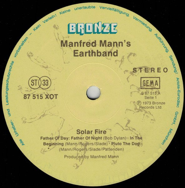 Comprar Manfred Mann's Earthband* - Solar Fire LP – Dreams on Vinyl ...