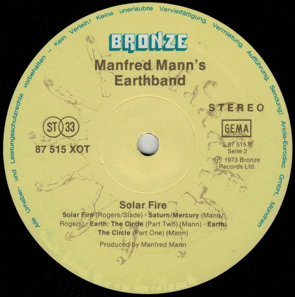 Comprar Manfred Mann's Earthband* - Solar Fire LP – Dreams on Vinyl ...