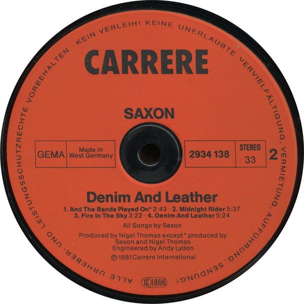 Comprar Saxon - Denim And Leather LP – Dreams on Vinyl – Vinilo de época