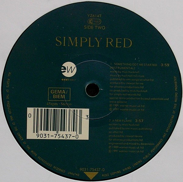 Comprar Simply Red - Something Got Me Started Maxi 12 – Dreams on Vinyl ...