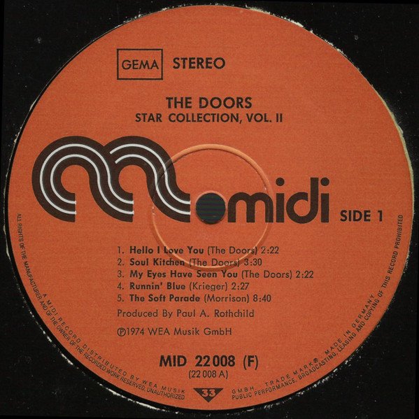 Comprar The Doors - Star-Collection Vol.2 LP – Dreams on Vinyl – Vinilo ...