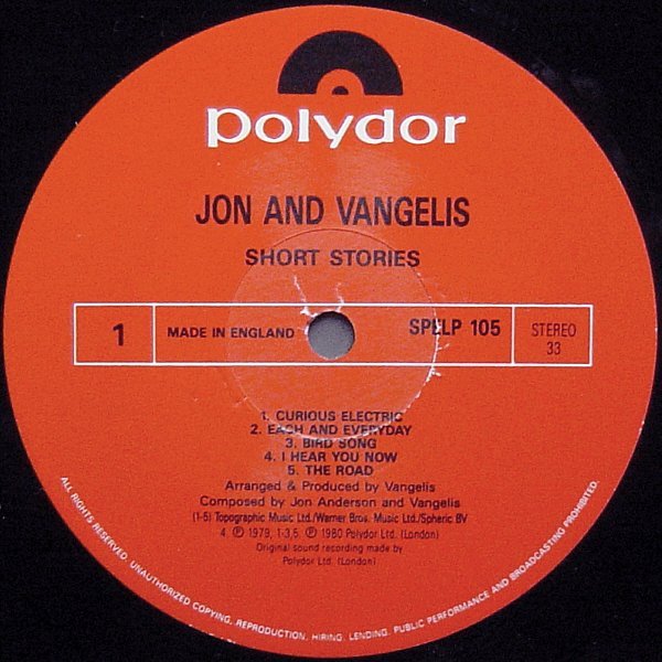 Comprar Jon And Vangelis* - Short Stories LP – Dreams on Vinyl – Vinilo ...
