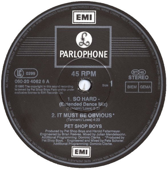 Comprar Pet Shop Boys - So Hard Maxi 12 – Dreams on Vinyl – Vinilo de época