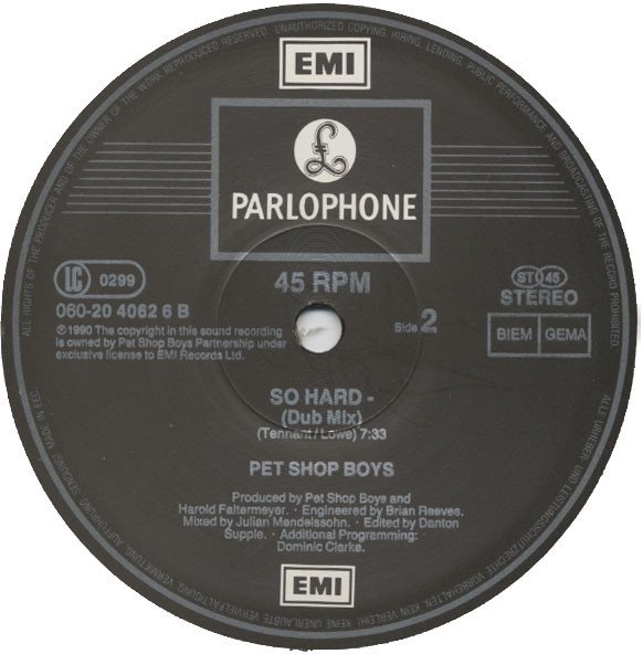Comprar Pet Shop Boys - So Hard Maxi 12 – Dreams on Vinyl – Vinilo de época