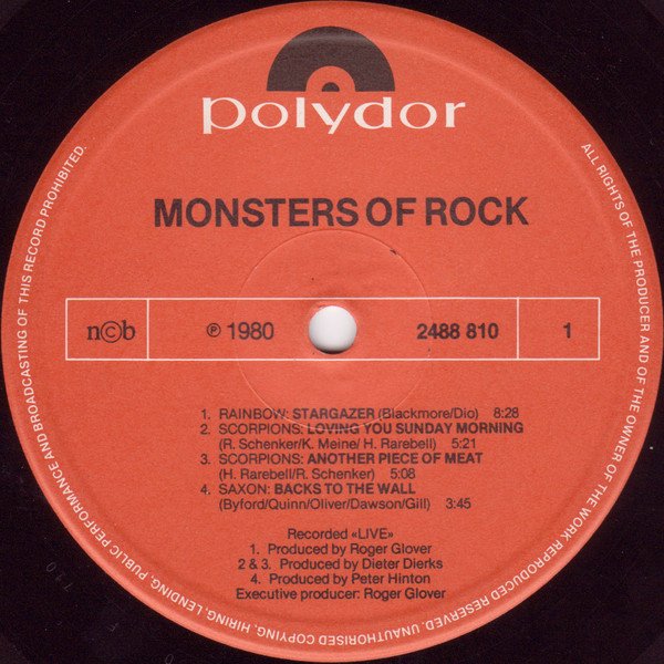 Comprar Various - Monsters Of Rock LP – Dreams on Vinyl – Vinilo de época
