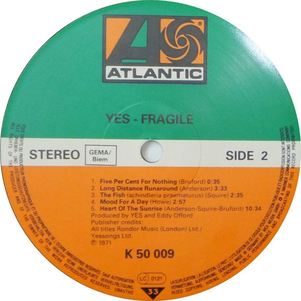 Comprar Yes - Fragile LP – Dreams on Vinyl – Vinilo de época