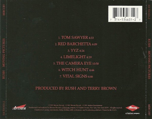 Rush - Moving Pictures CD – Dreams on Vinyl – CD Nuevos Sellados