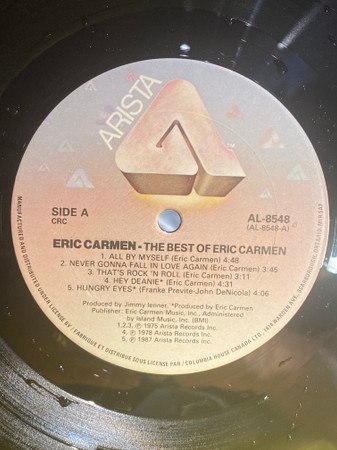 Eric Carmen - The Best Of Eric Carmen LP – Dreams on Vinyl – Vinilo de ...