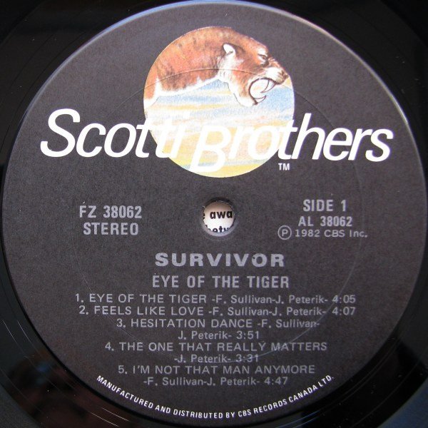 Survivor - Eye Of The Tiger LP – Dreams on Vinyl – Vinilo de época