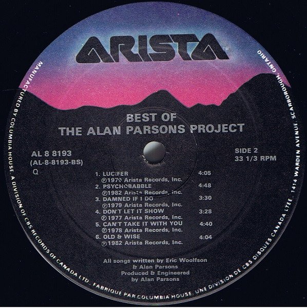 The Alan Parsons Project - The Best Of The Alan Parsons Project LP ...