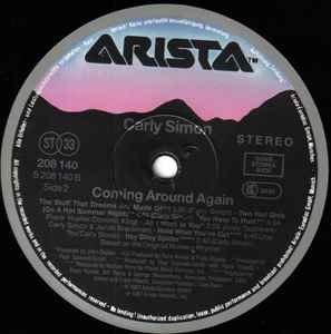 Carly Simon - Coming Around Again LP – Dreams on Vinyl – Vinilo de época