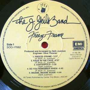 The J. Geils Band - Freeze Frame LP – Dreams on Vinyl – Vinilo de época