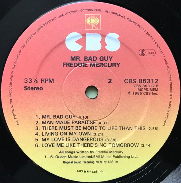 Freddie Mercury - Mr. Bad Guy LP – Dreams on Vinyl – Vinilo de época