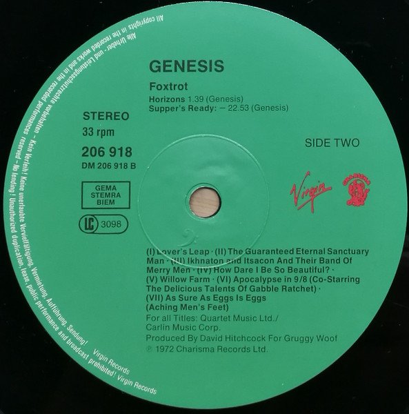 Genesis - Foxtrot LP – Dreams on Vinyl – Vinilo de época