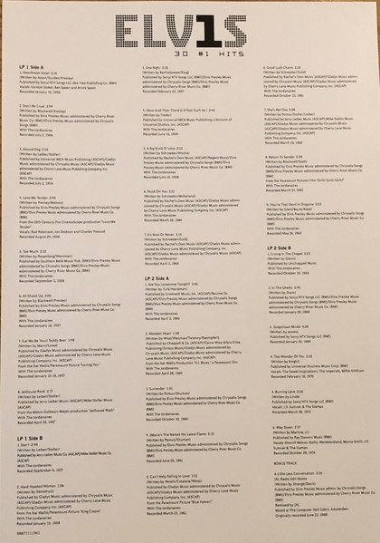 Elvis Presley - ELV1S 30 #1 Hits 2LP – Dreams on Vinyl – Vinilos Nuevos ...