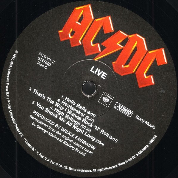 AC/DC - Live 2LP – Dreams on Vinyl – Vinilo de época