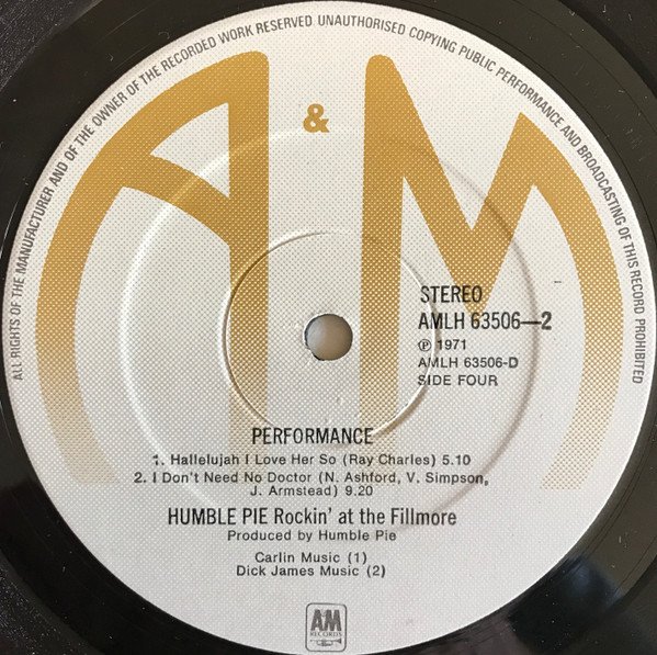 Humble Pie - Performance: Rockin' The Fillmore 2LP – Dreams on Vinyl ...