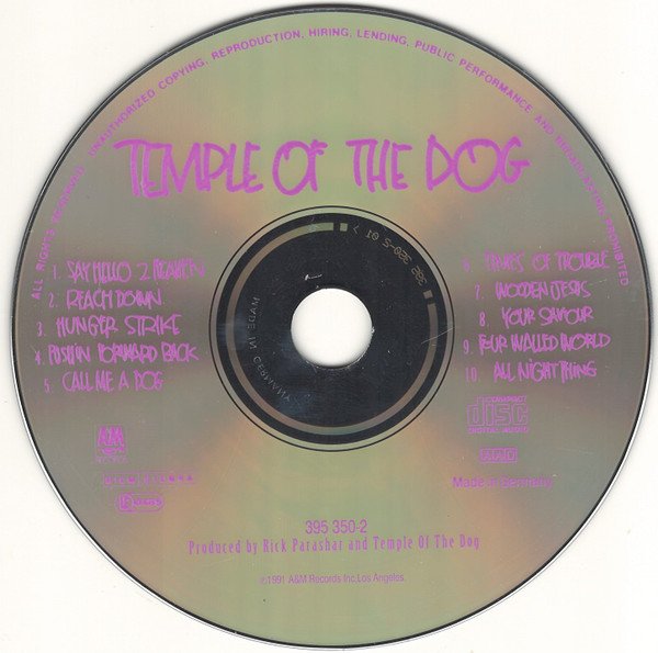 Temple Of The Dog - Temple Of The Dog CD – Dreams on Vinyl – CD de Época