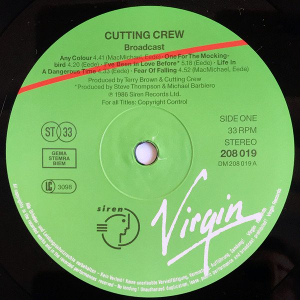 Cutting Crew - Broadcast LP – Dreams on Vinyl – Vinilo de época