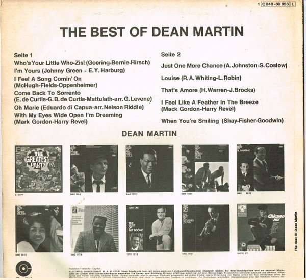 Dean Martin - The Best Of Dean Martin LP – Dreams on Vinyl – Vinilo de ...