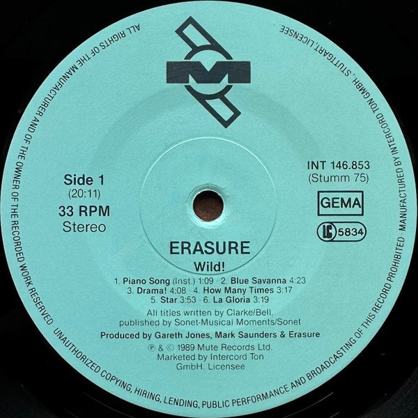 Erasure - Wild! LP – Dreams on Vinyl – Vinilo de época