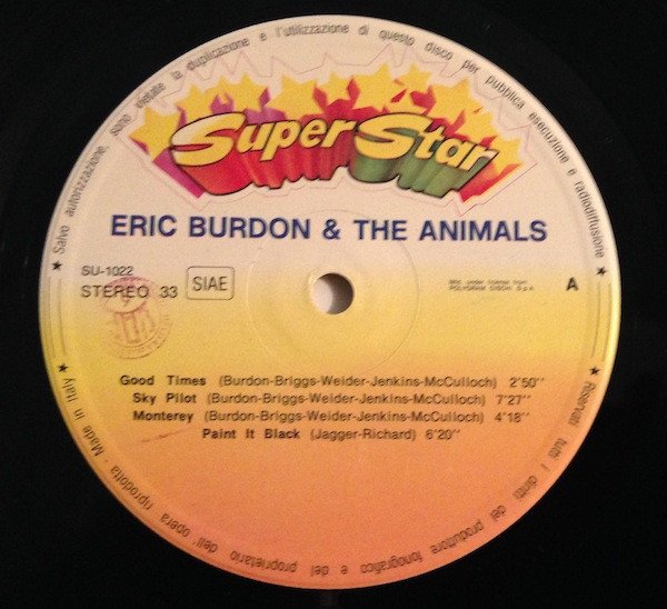 Eric Burdon & The Animals - Eric Burdon & The Animals LP – Dreams on ...