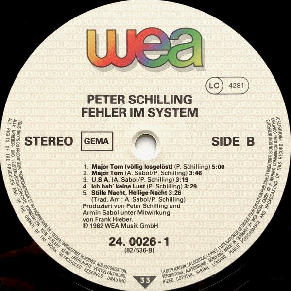 Peter Schilling - Fehler Im System LP – Dreams on Vinyl – Vinilo de época