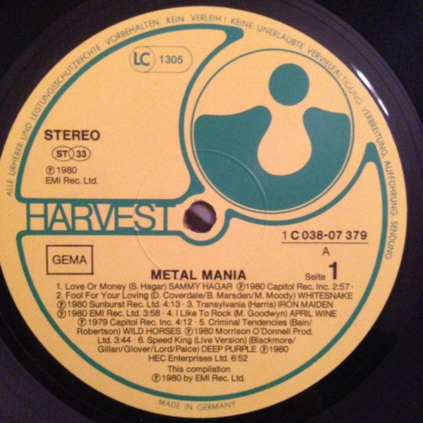 Various - Metal Mania LP – Dreams on Vinyl – Vinilo de época